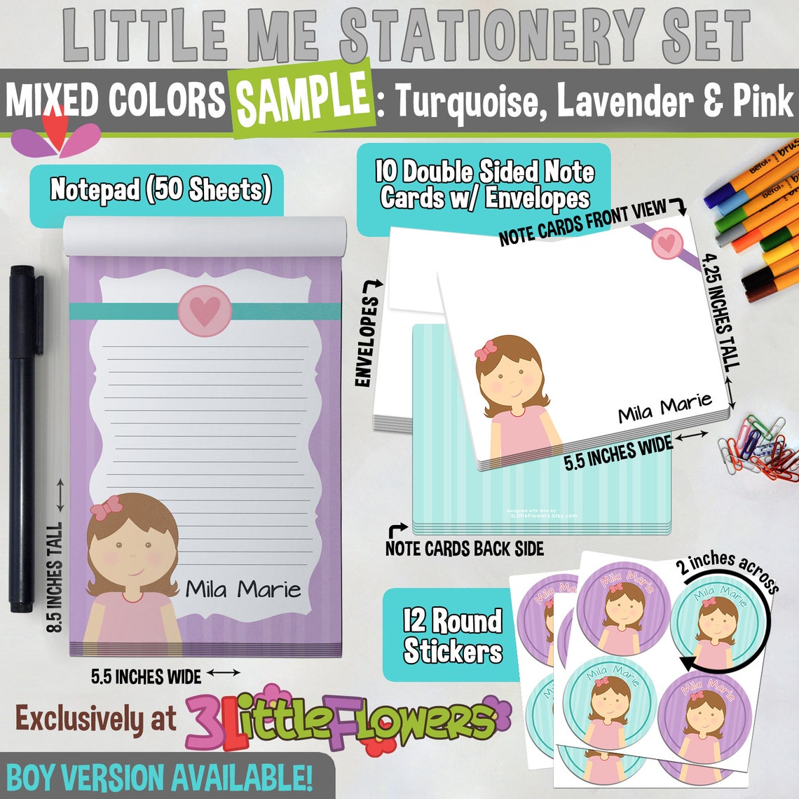 Little Me Personalized Stationery Set Personalized Children - Etsy