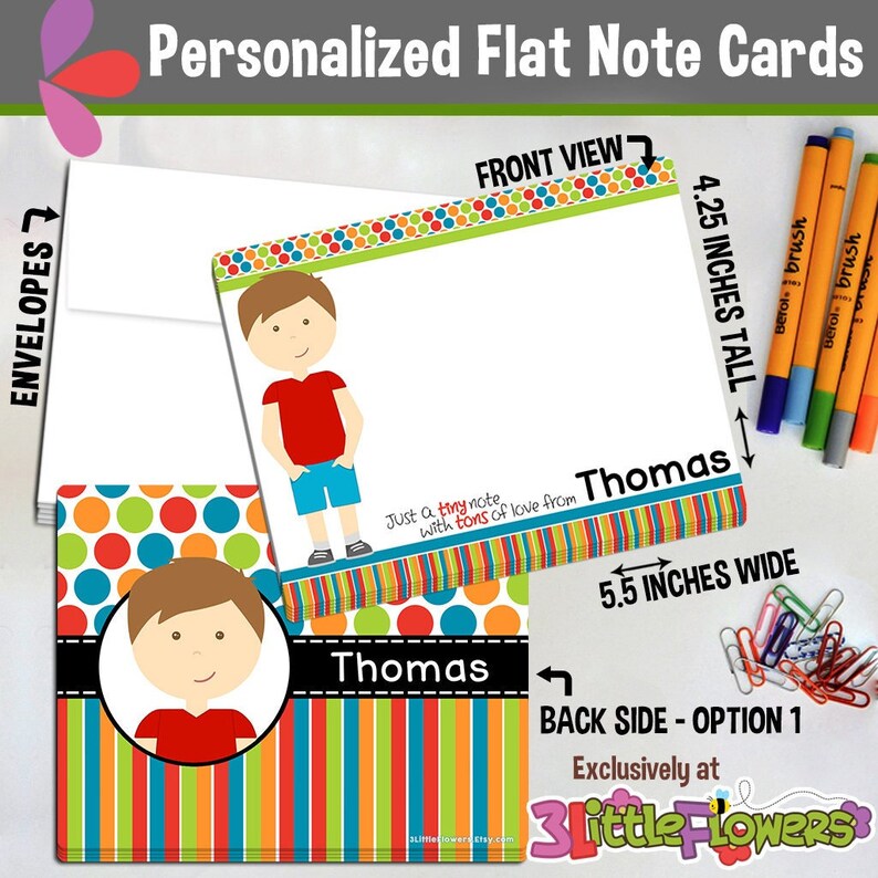 Little Boy Note Cards Set of Personalized Note Cards 4.25 - Etsy