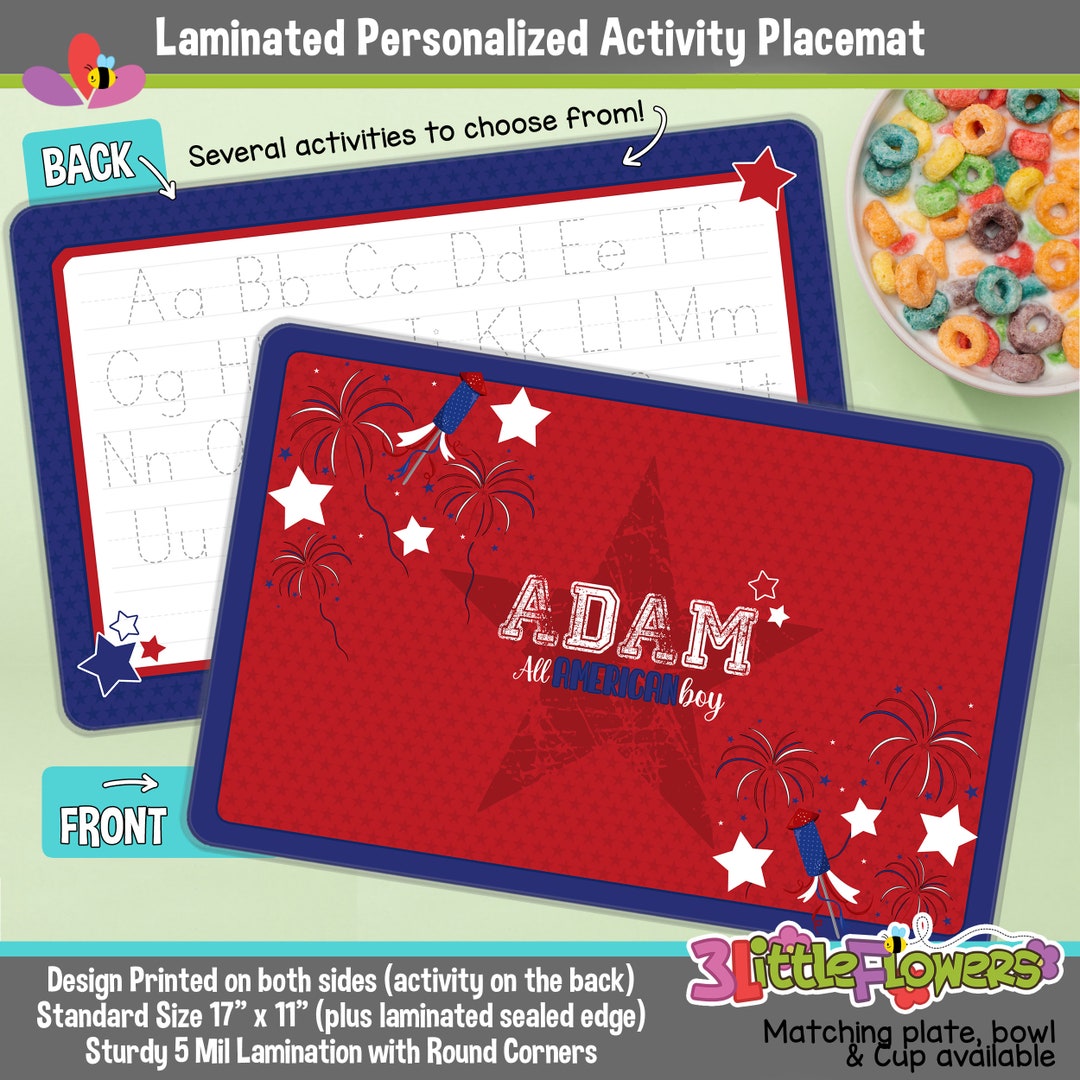 Personalized All American Boy Placemat - Custom Placemat for Kids ...