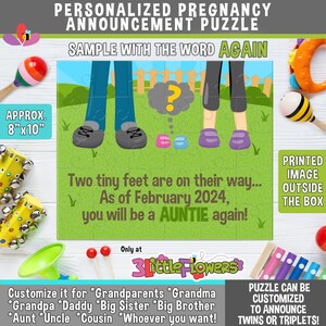 Personalized Pregnancy Announcement Puzzle - Personalized 8" X 10 ...