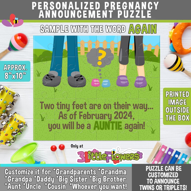 Personalized Pregnancy Announcement Puzzle - Personalized 8" X 10 ...