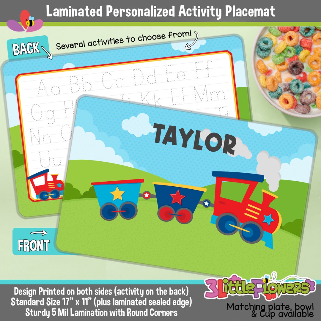 Personalized Train Placemat - Personalized Placemat for Children ...