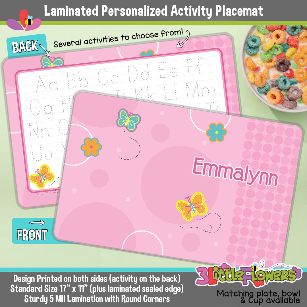 Personalized Bird Placemat - Personalized Placemat for Kids - Laminated ...