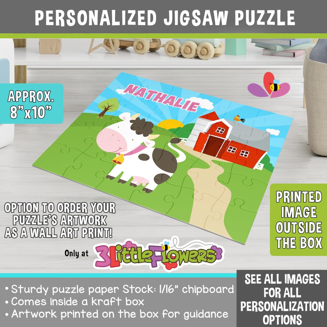 Cow Puzzle - Personalized 8" X 10" Puzzle - Personalized Name Puzzle ...