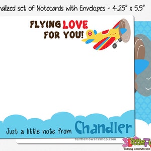 Airplane Note Cards Set of Personalized Note Cards 4.25 X - Etsy