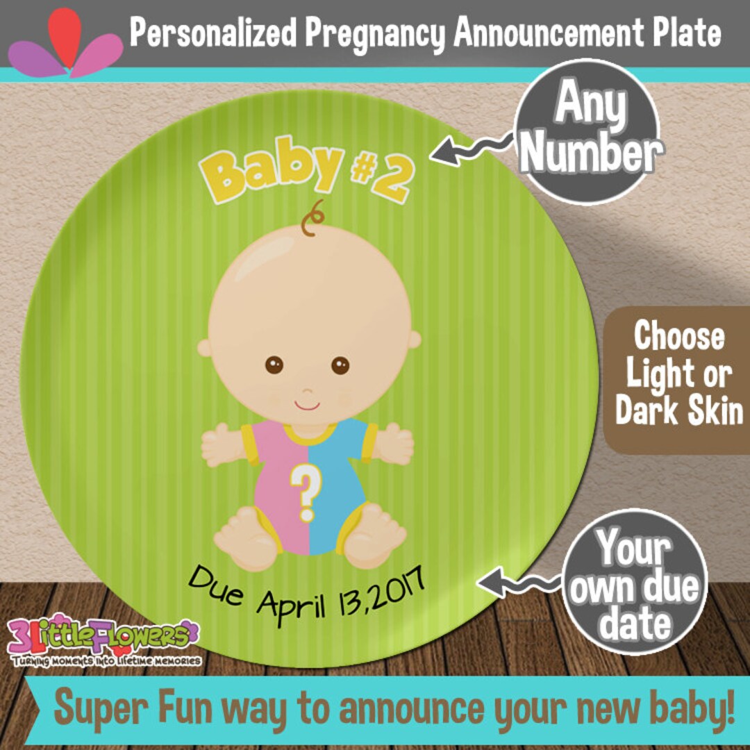 Personalized Pregnancy Announcement Plate Pregnancy - Etsy