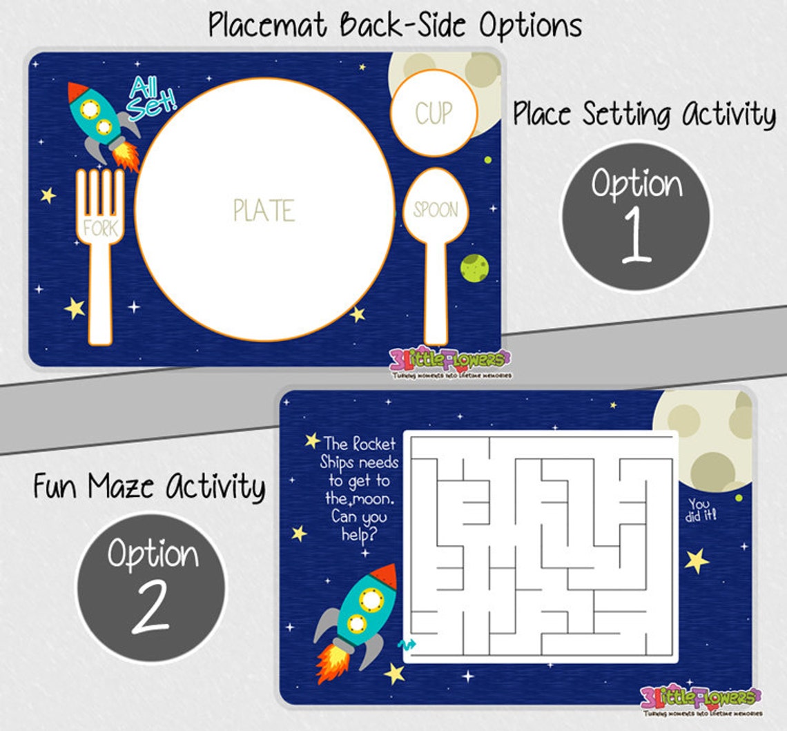 Personalized Spaceship Placemat Personalized Placemat for | Etsy
