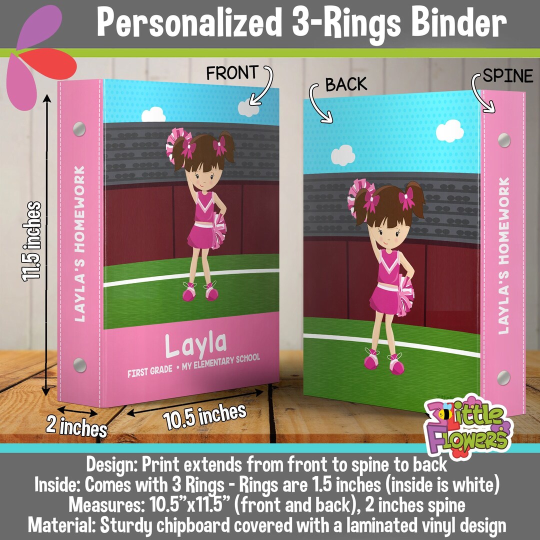 Personalized Cheerleader Binder - Personalized 3 Ring Binder 2 Inches ...