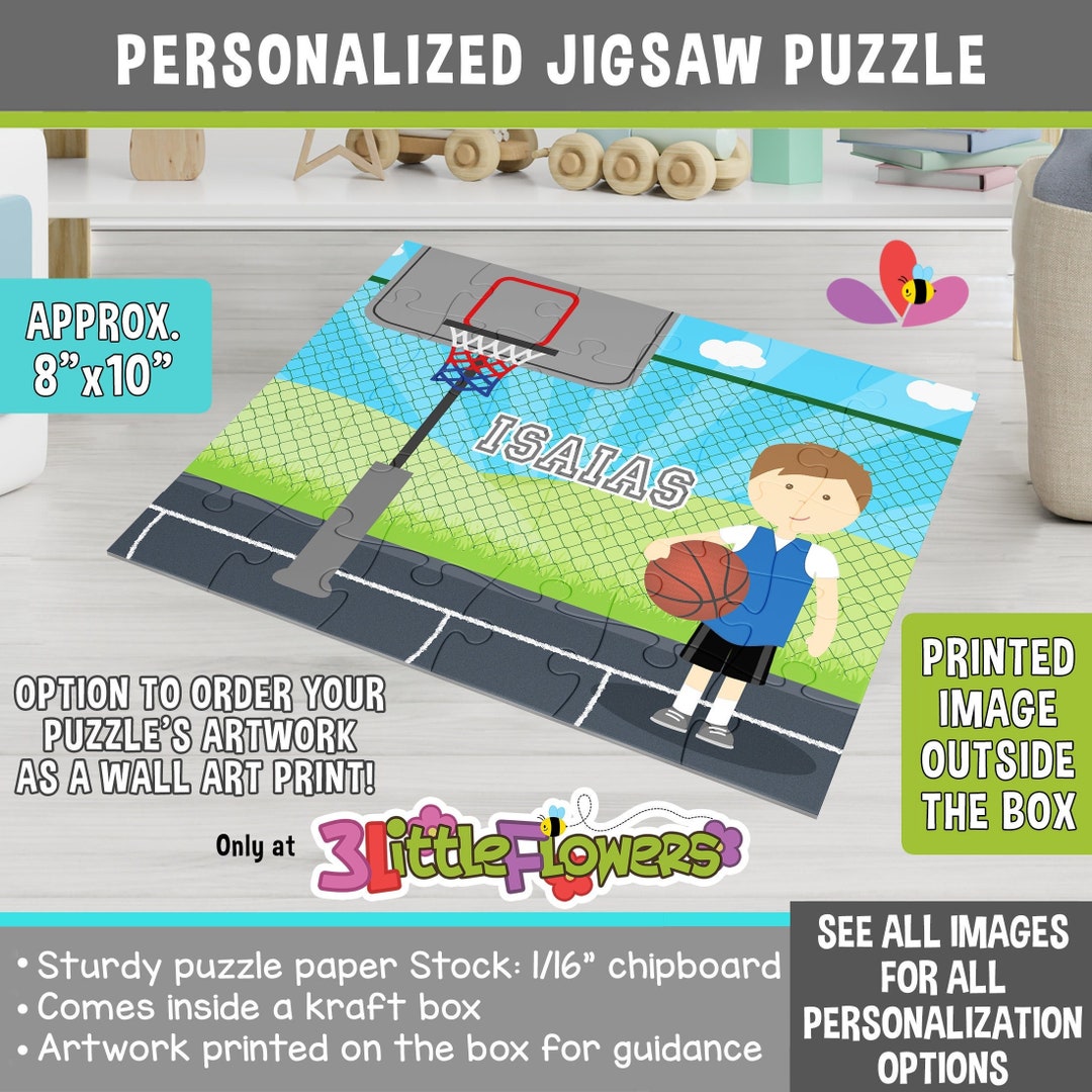 Basketball Puzzle - Personalized 8" X 10" Puzzle - Personalized Name ...