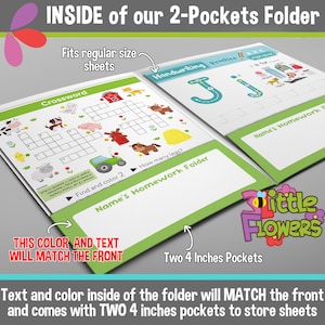 Personalized Alphabet Animals Folder - Personalized 2 Pockets Folder ...