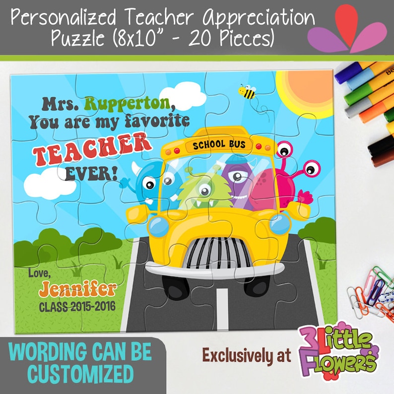 Personalized Teacher Appreciation Puzzle - Personalized 8" X 10" Puzzle ...