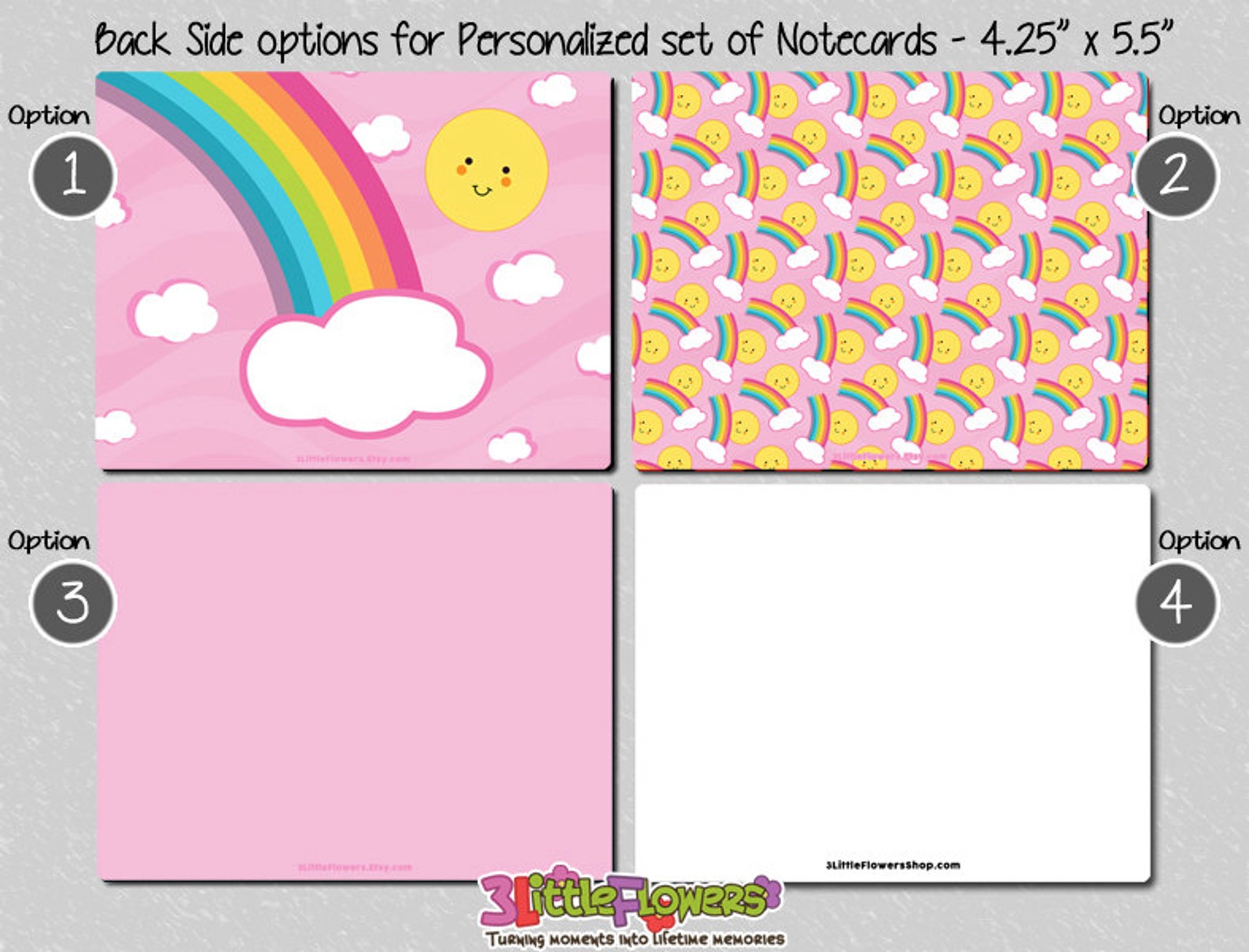 Rainbow Note Cards Set of Personalized Note Cards 4.25 X | Etsy