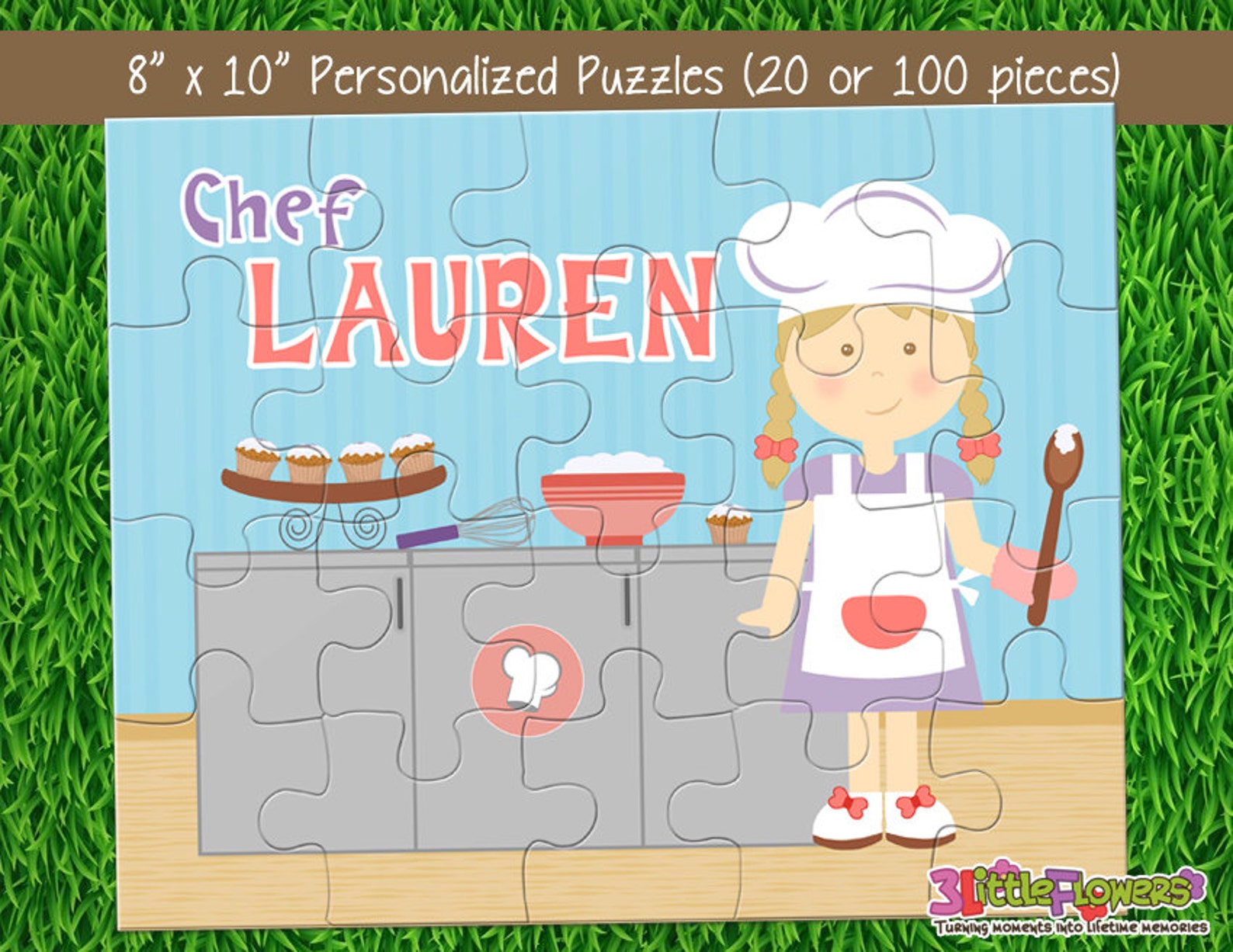 Personalized Little Chef Puzzle Personalized 8 X | Etsy