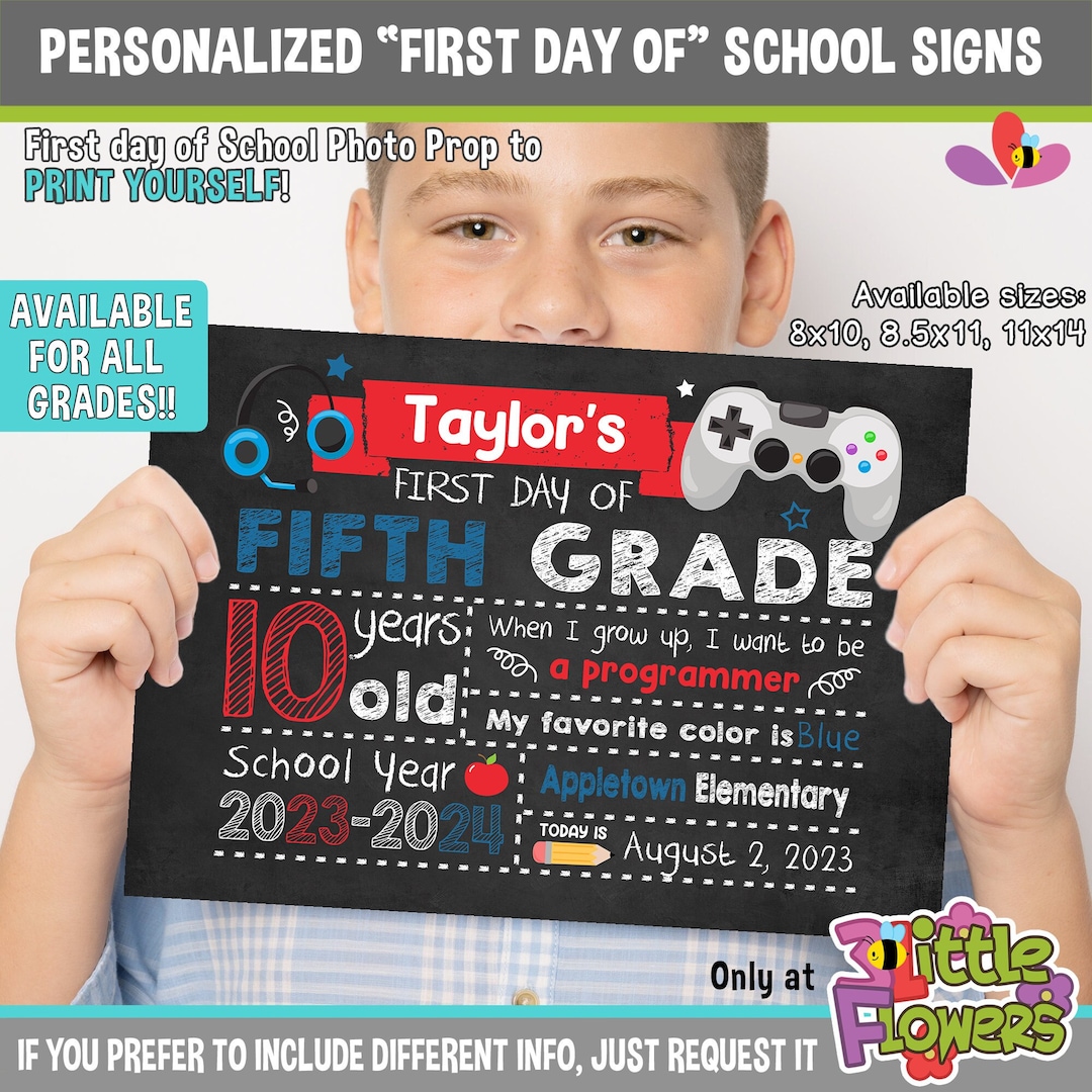 Gamer First Day of School Sign - Printable First Day of School ...