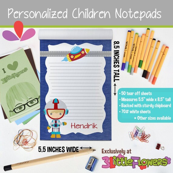 Astronaut Boy Me Notepad - Personalized Notepad - Personalized Children ...