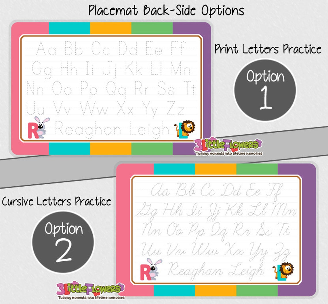 Personalized Animal Alphabet Placemat Personalized placemat | Etsy