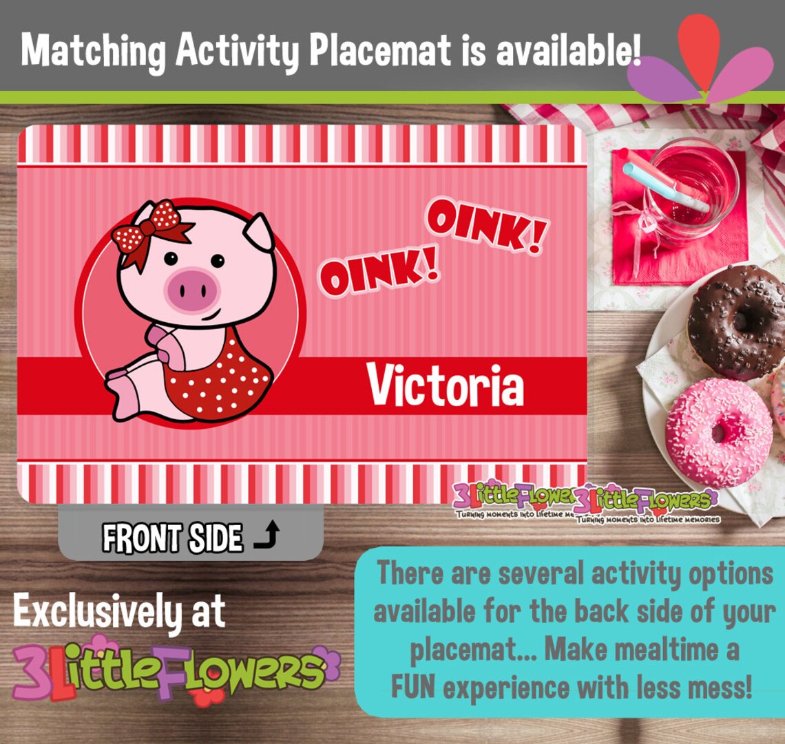 Personalized Pig Plate and Bowl Set Personalized Plastic | Etsy