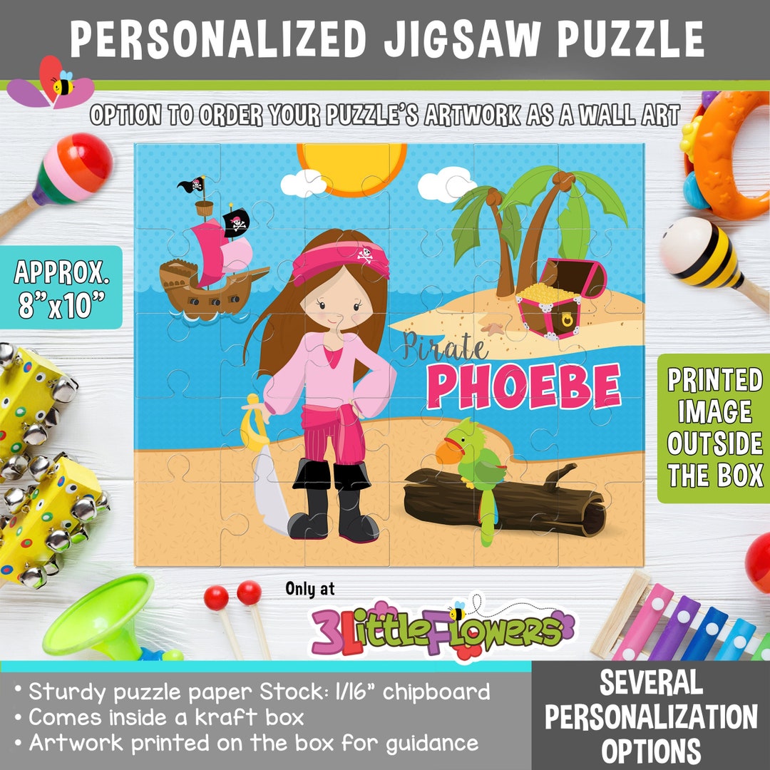 Pirate Puzzle - Personalized 8" X 10" Puzzle - Personalized Name Puzzle ...