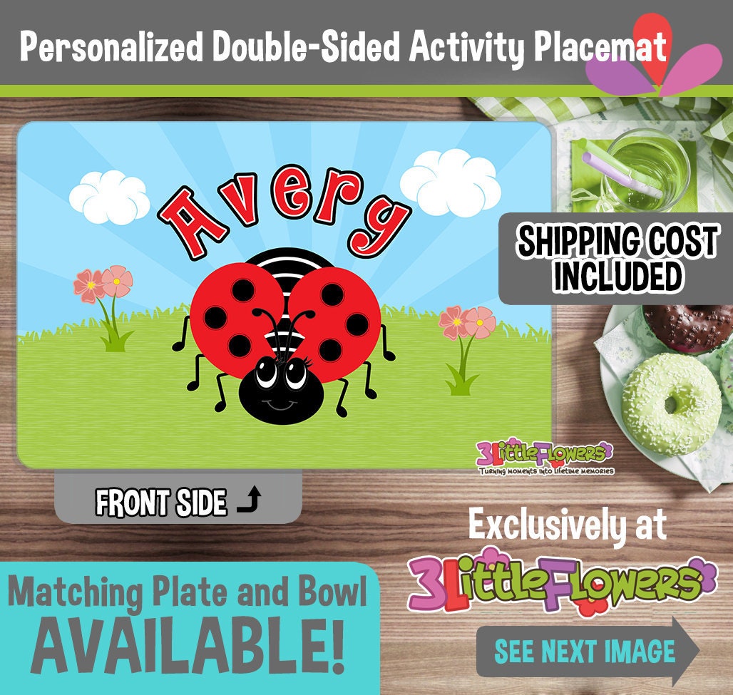 Personalized Ladybug Placemat Personalized Placemat for Kids - Etsy UK