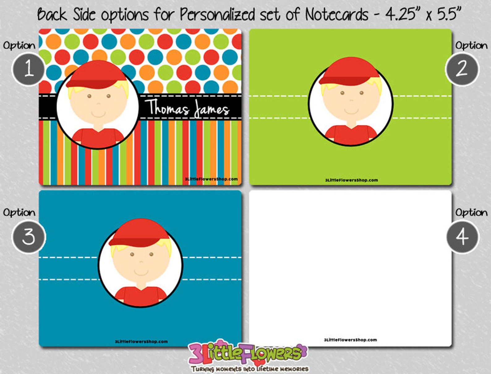 Little Boy Note Cards Set of Personalized Note Cards 4.25 - Etsy