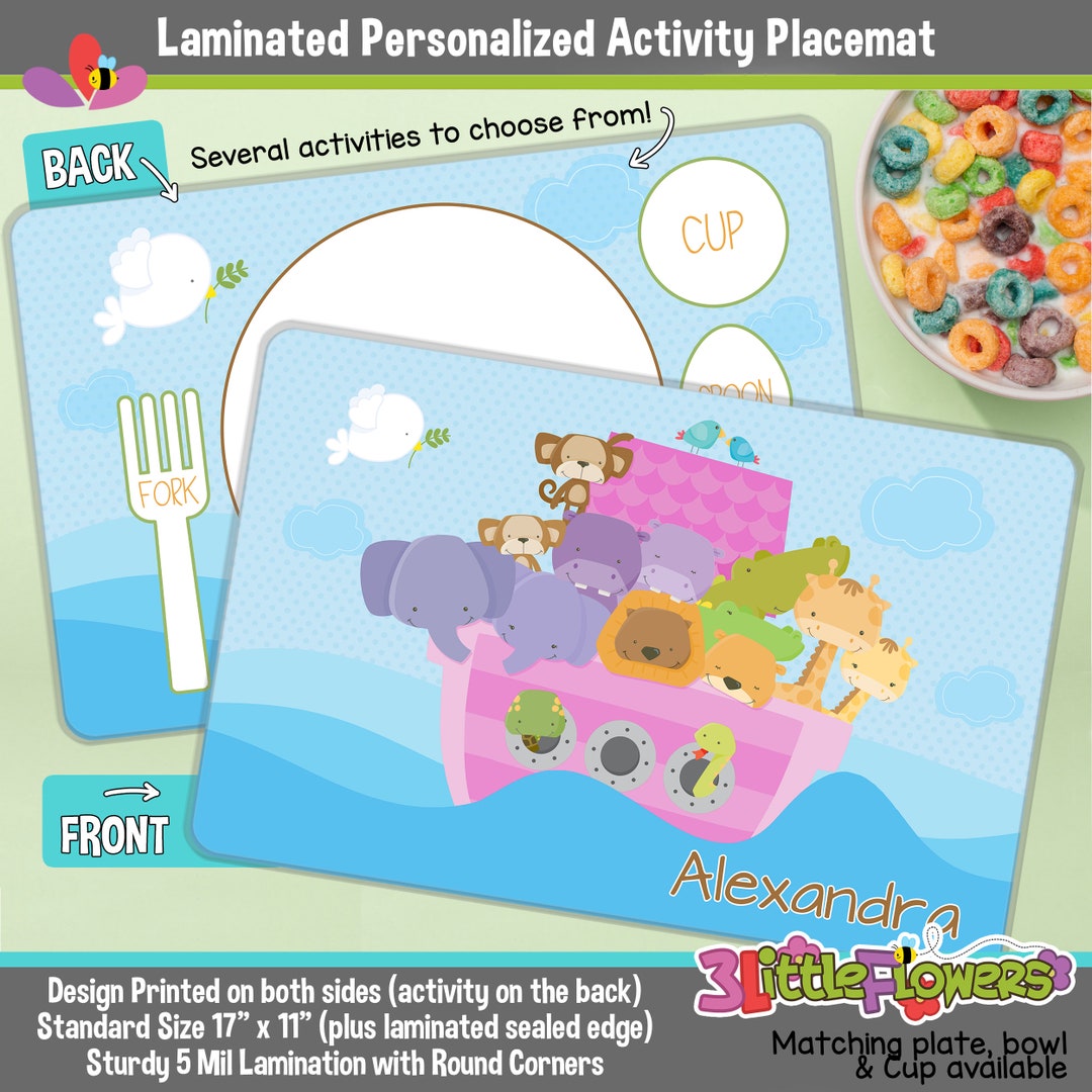 Personalized Noah's Ark Placemat - Personalized Placemat for Kids ...