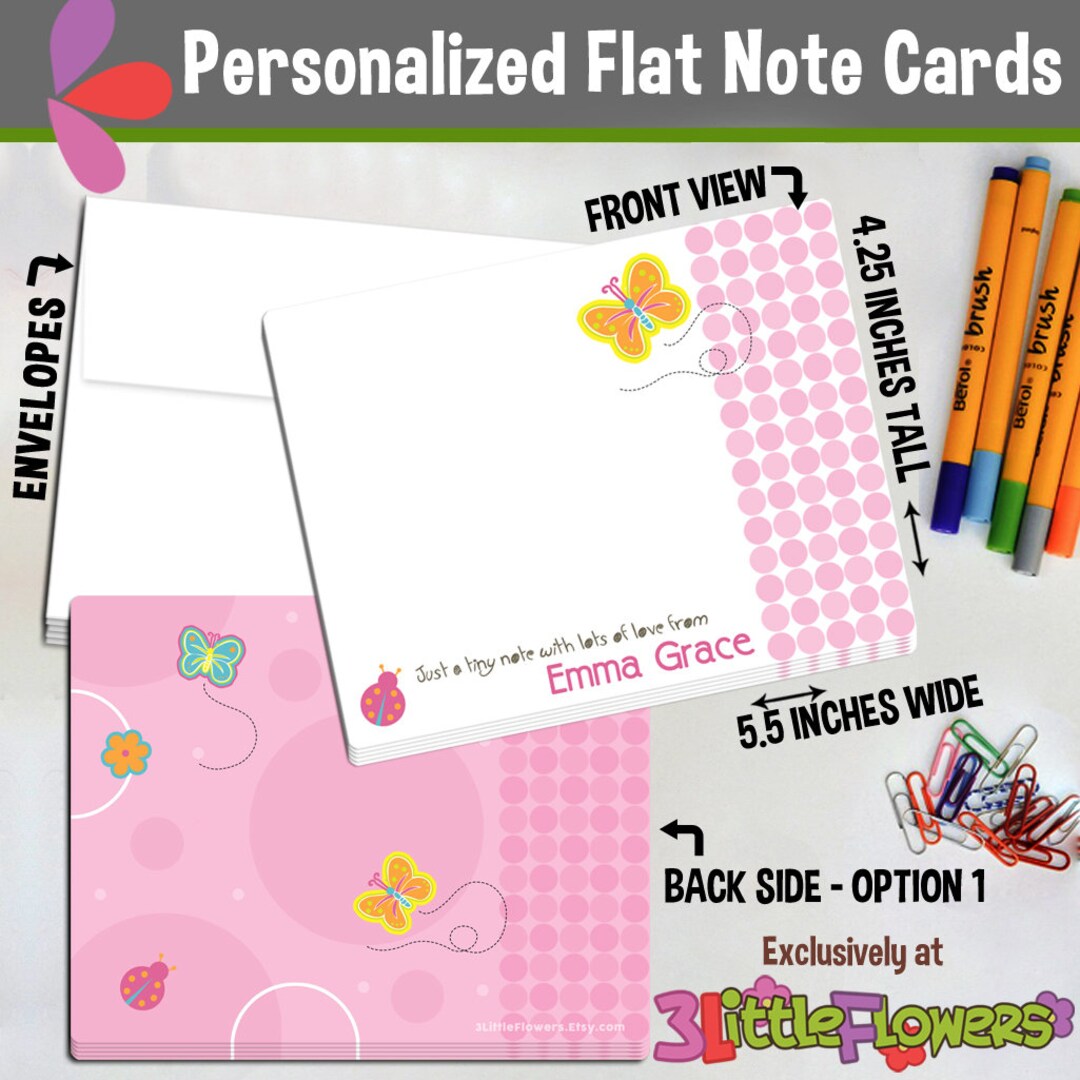 Butterfly Note Cards Set of Personalized Note Cards 4.25 - Etsy