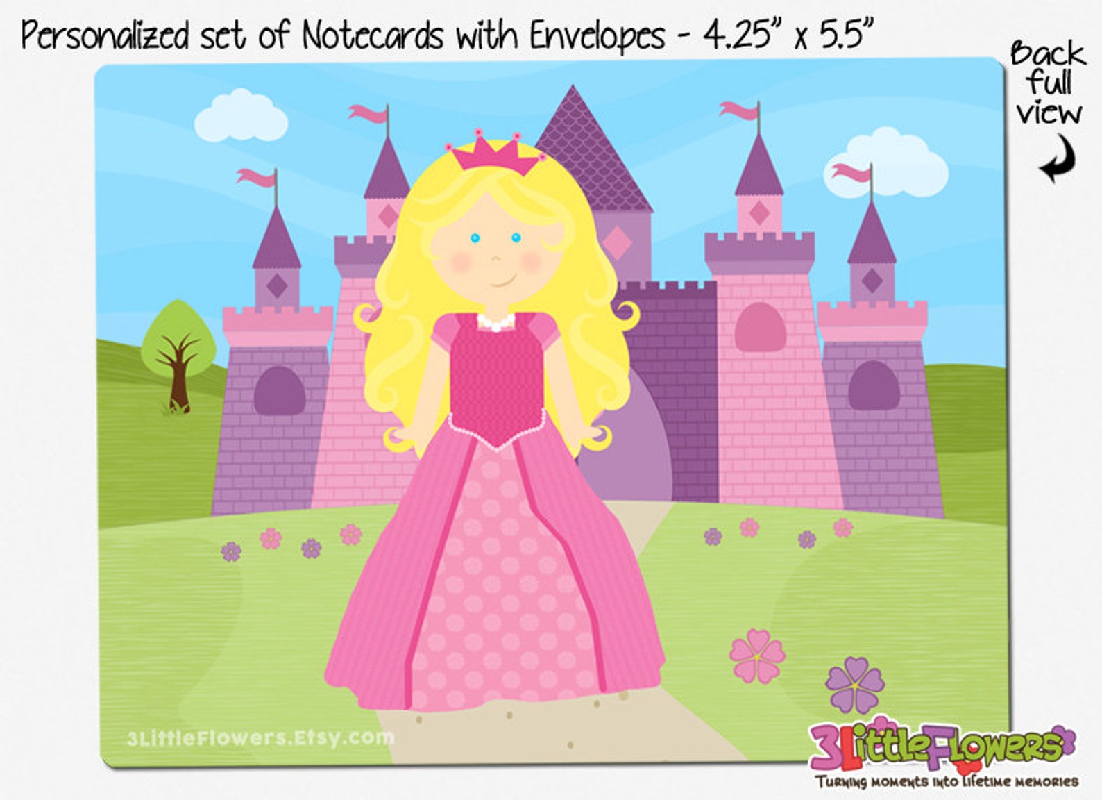 Princess Note Cards Set of Personalized Note Cards 4.25 x | Etsy