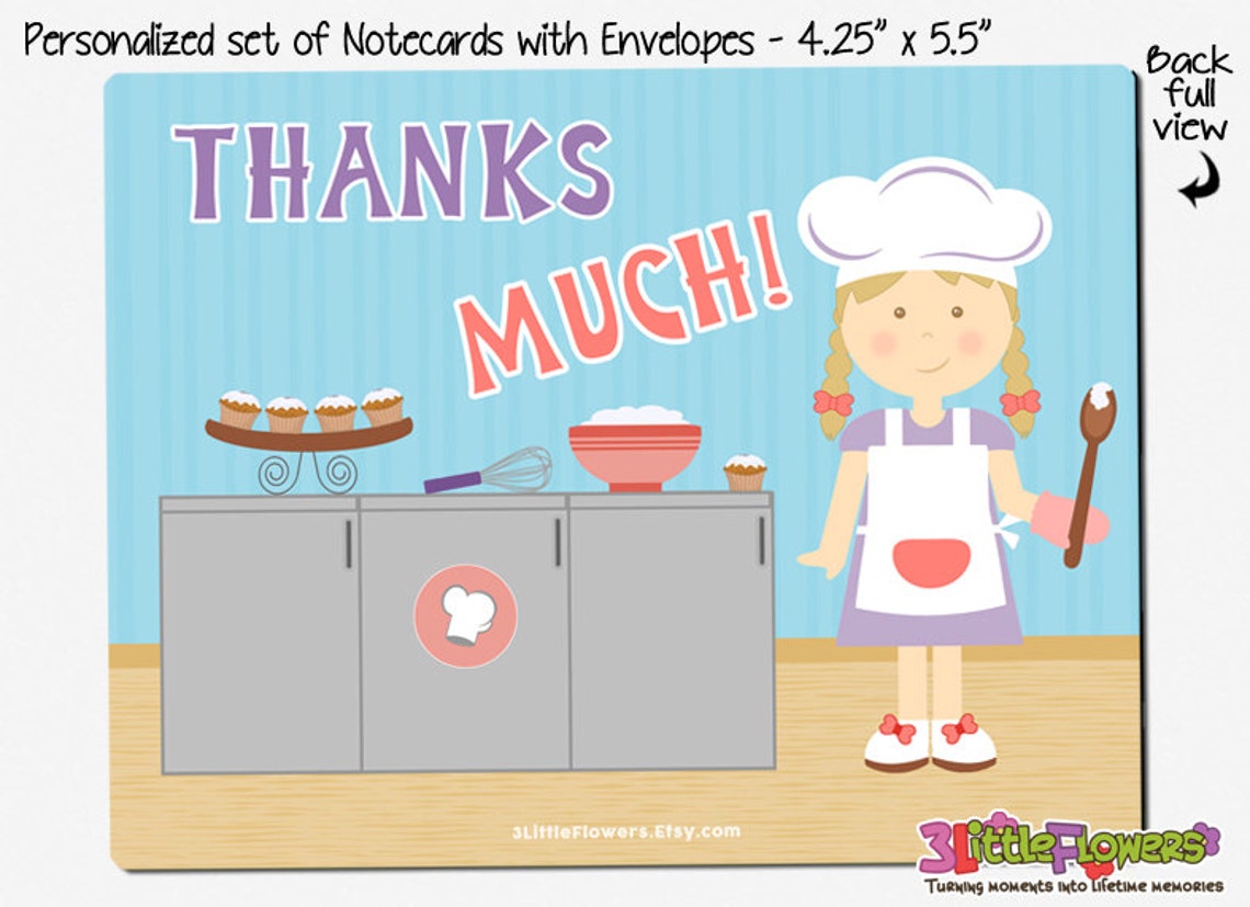 Chef Note Cards Set of Personalized Note Cards 4.25 X | Etsy