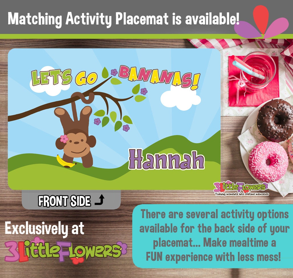 Monkey Plate and Bowl Set Personalized Plastic Children | Etsy