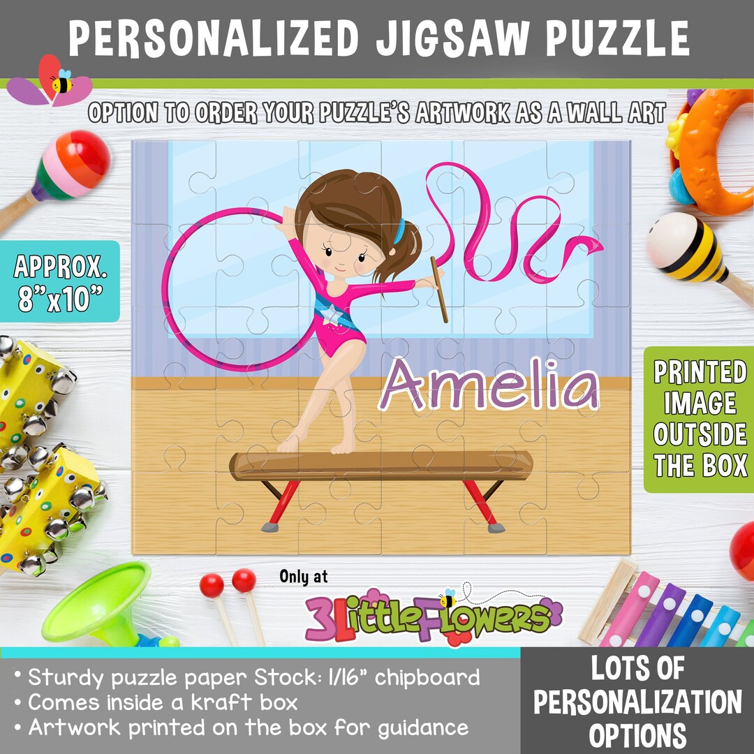 Gymnastics Puzzle - Personalized 8" X 10" Puzzle - Personalized Name ...