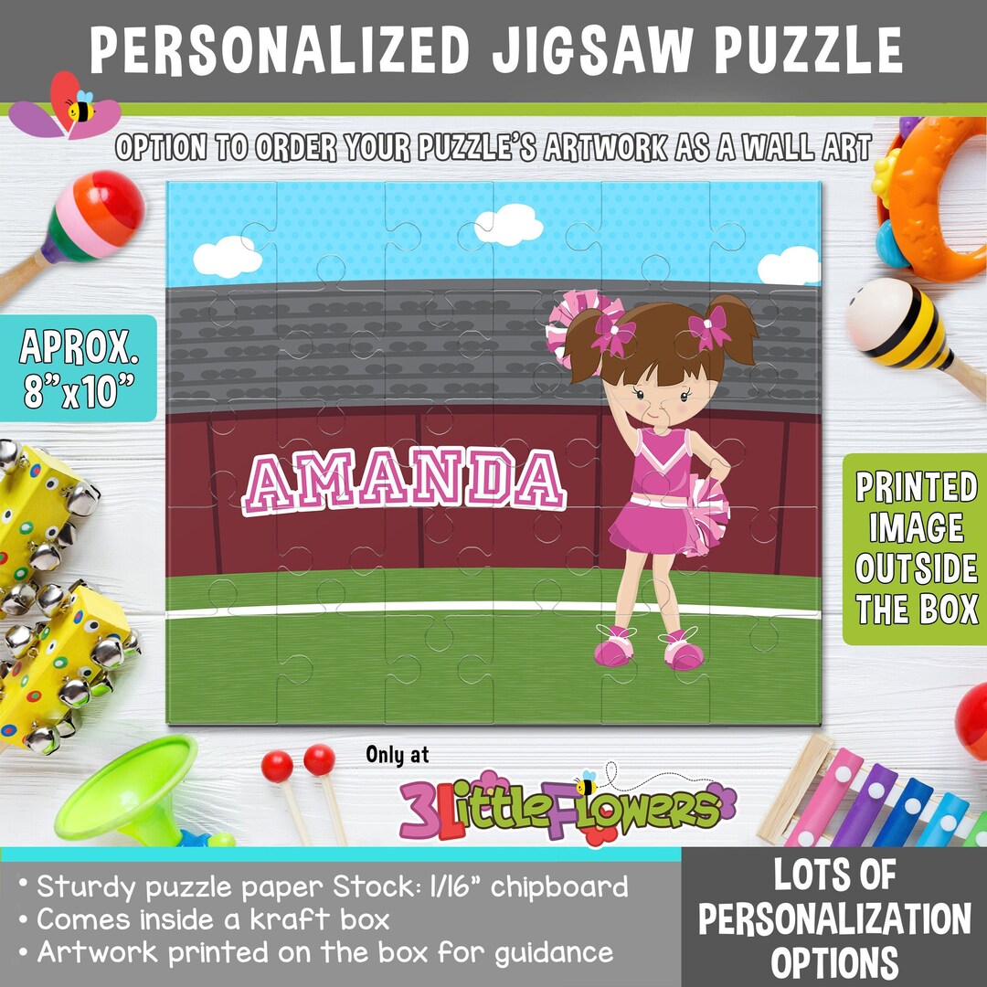 Cheerleader Puzzle - Personalized 8" X 10" Puzzle - Personalized Name ...