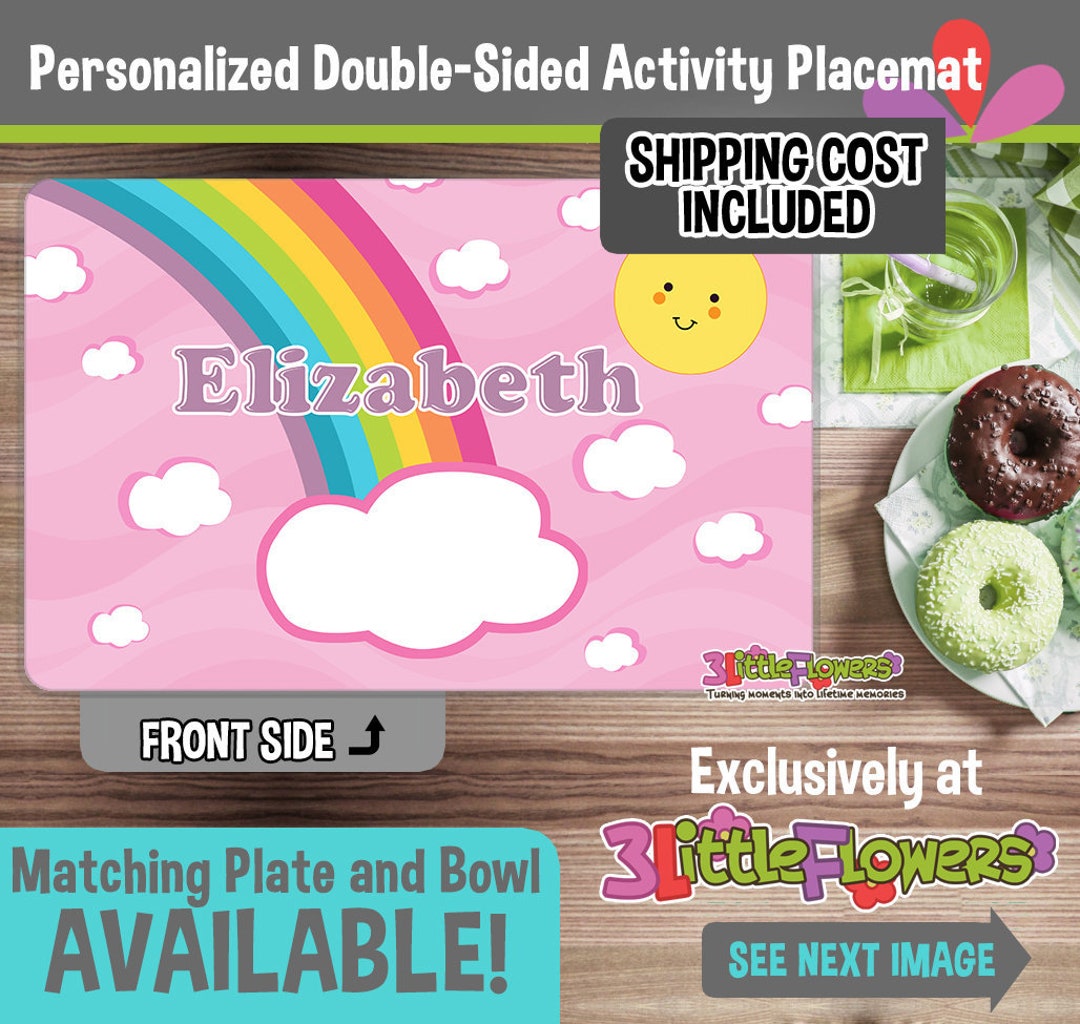 Personalized Rainbow Placemat Personalized Placemat for Kids - Etsy