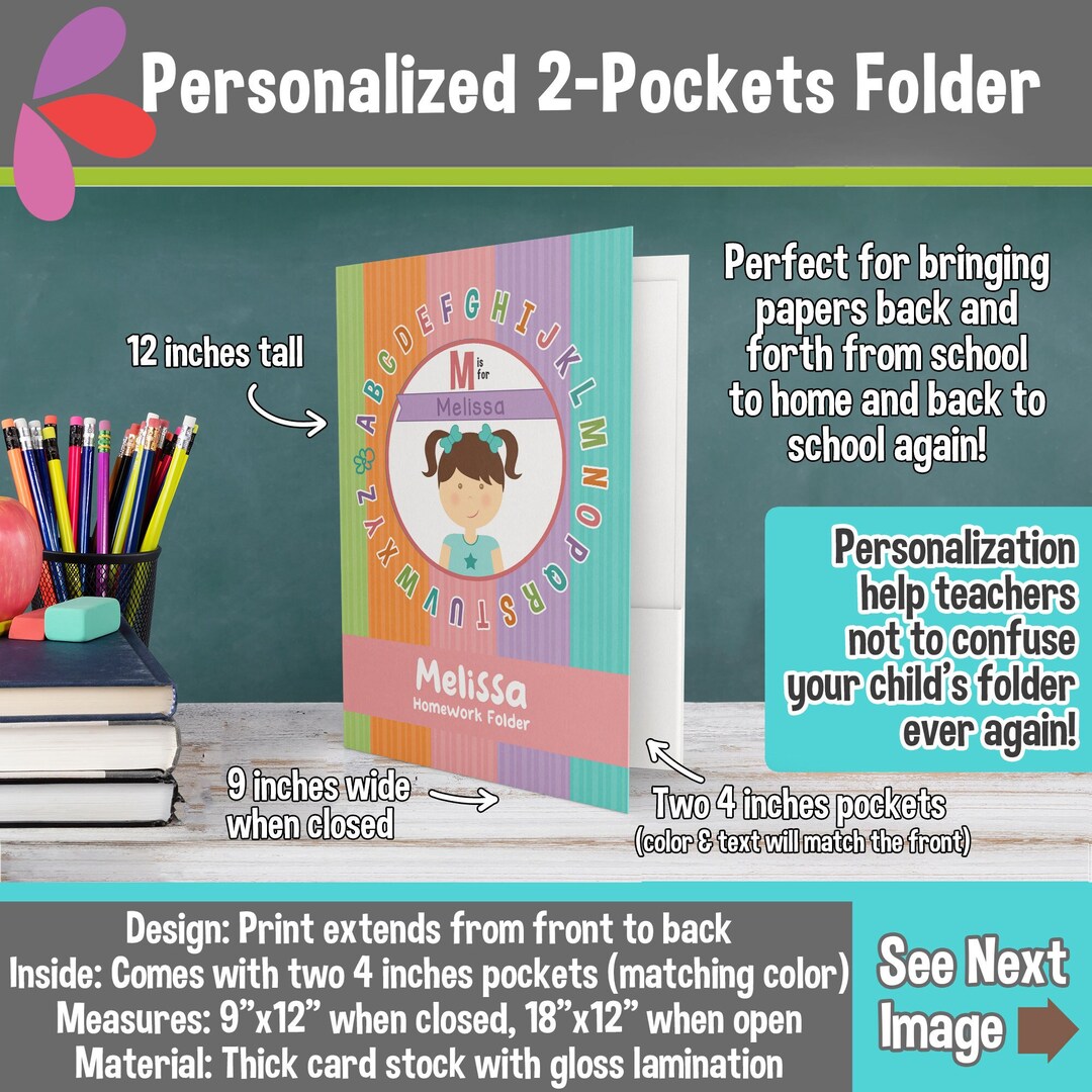 Personalized Little Me Alphabet Folder - Personalized 2 Pockets Folder ...