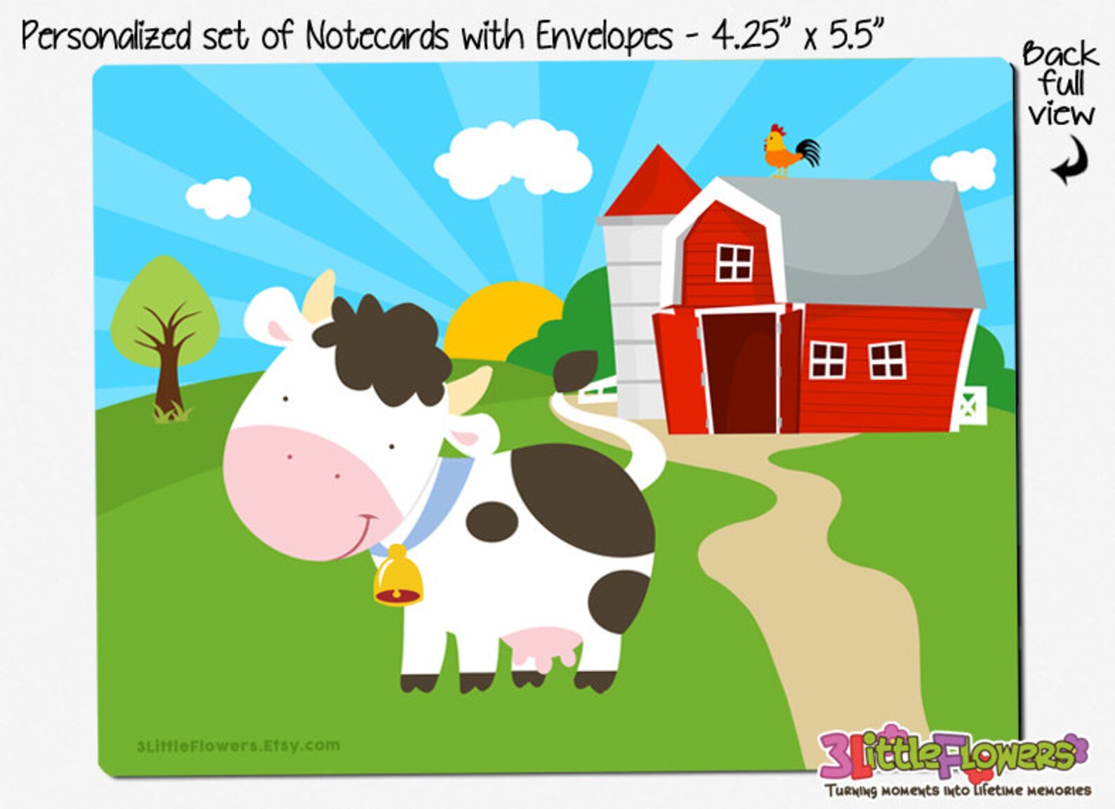 Cow Note Cards Set of Personalized Note Cards 4.25 X 5.5 | Etsy