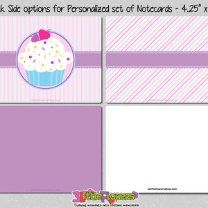 Cupcake Note Cards Set of Personalized Note Cards 4.25 X - Etsy