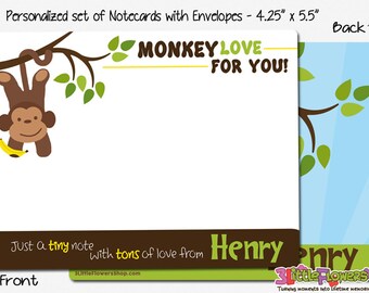 Monkey Note Cards | Etsy