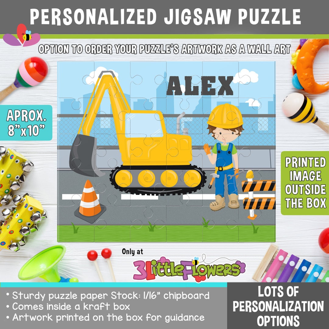 Construction Worker Puzzle - Personalized 8" X 10" Puzzle ...
