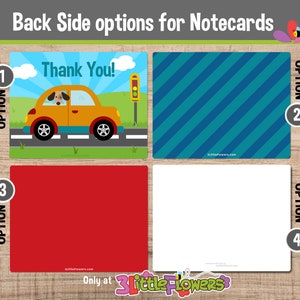 Car Note Cards - Set of Personalized Note Cards - 4.25 X 5.5 - Double ...