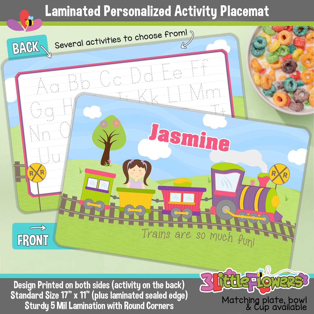 Personalized Train Placemat - Personalized Placemat for Kids ...
