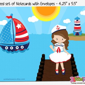 Nautical Note Cards Set of Personalized Note Cards 4.25 X - Etsy