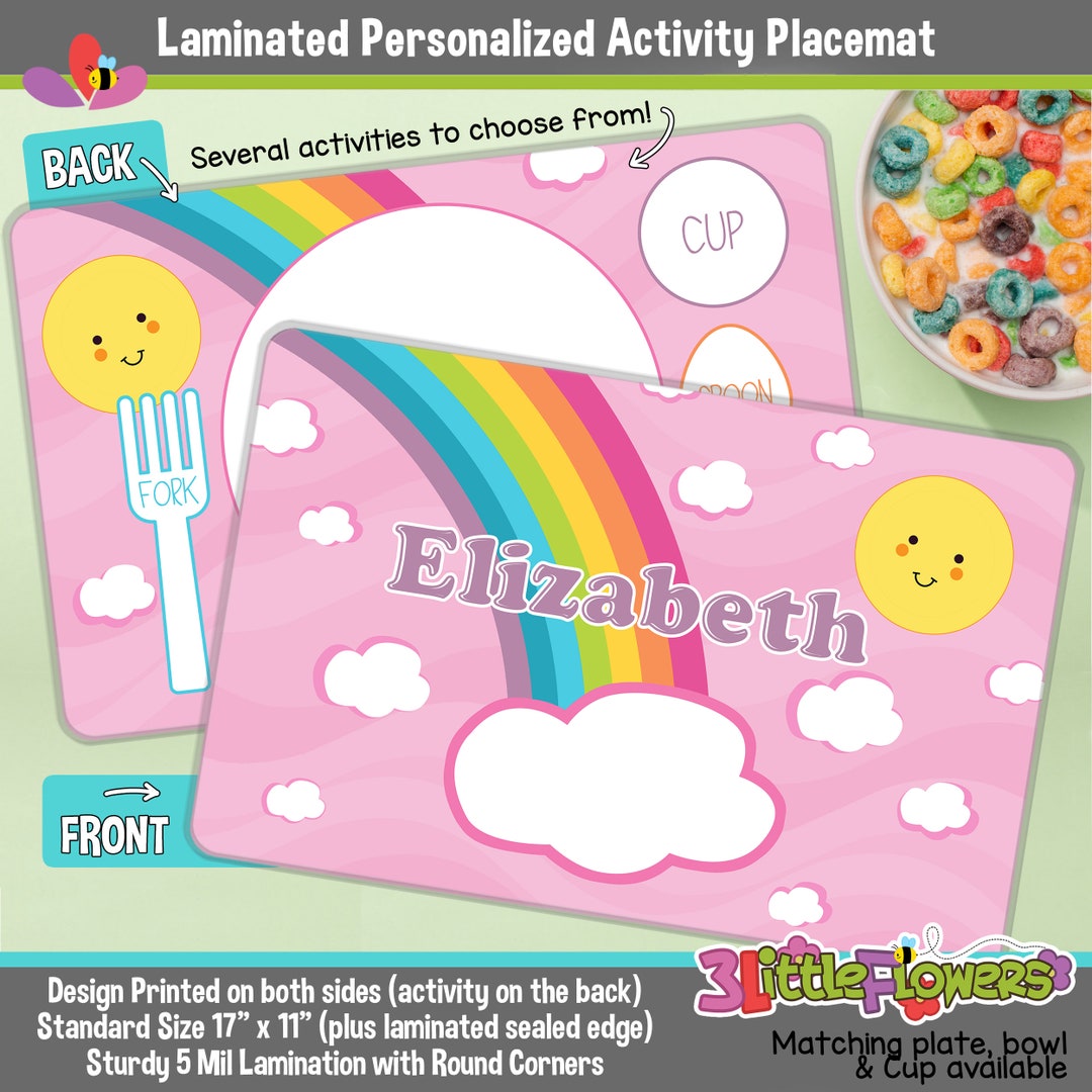 Personalized Rainbow Placemat - Personalized Placemat for Kids ...