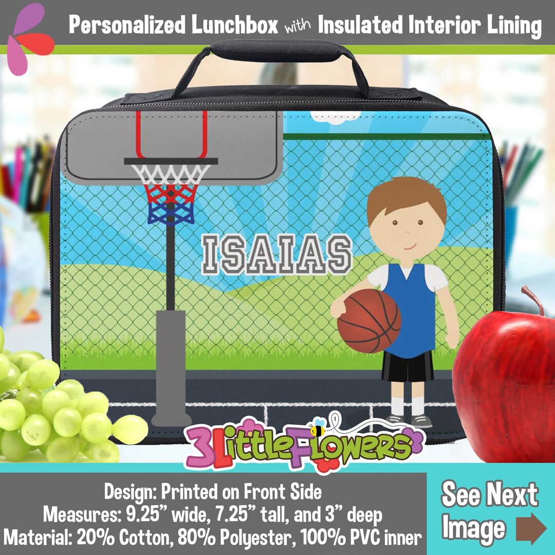 Personalized Basketball Lunchbox - Personalized Polyester Lunch Box ...