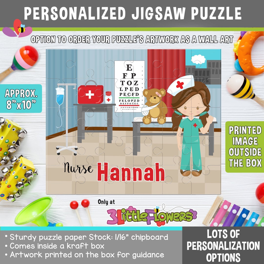 Girl Nurse Puzzle - Personalized 8 X 10 Puzzle - Personalized Name ...