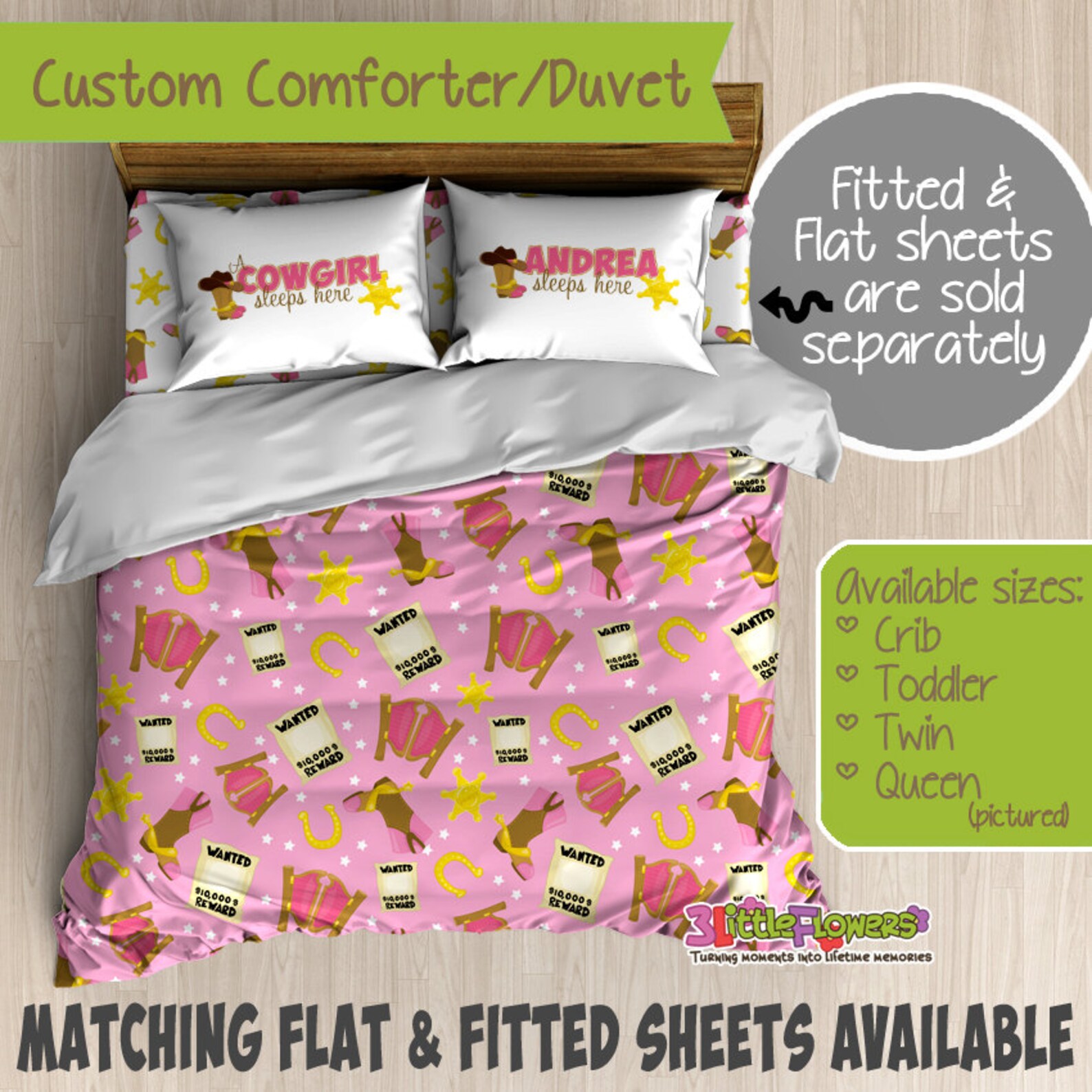Cowgirl Custom Comforter/duvet Kids Comforter Kids Duvet - Etsy