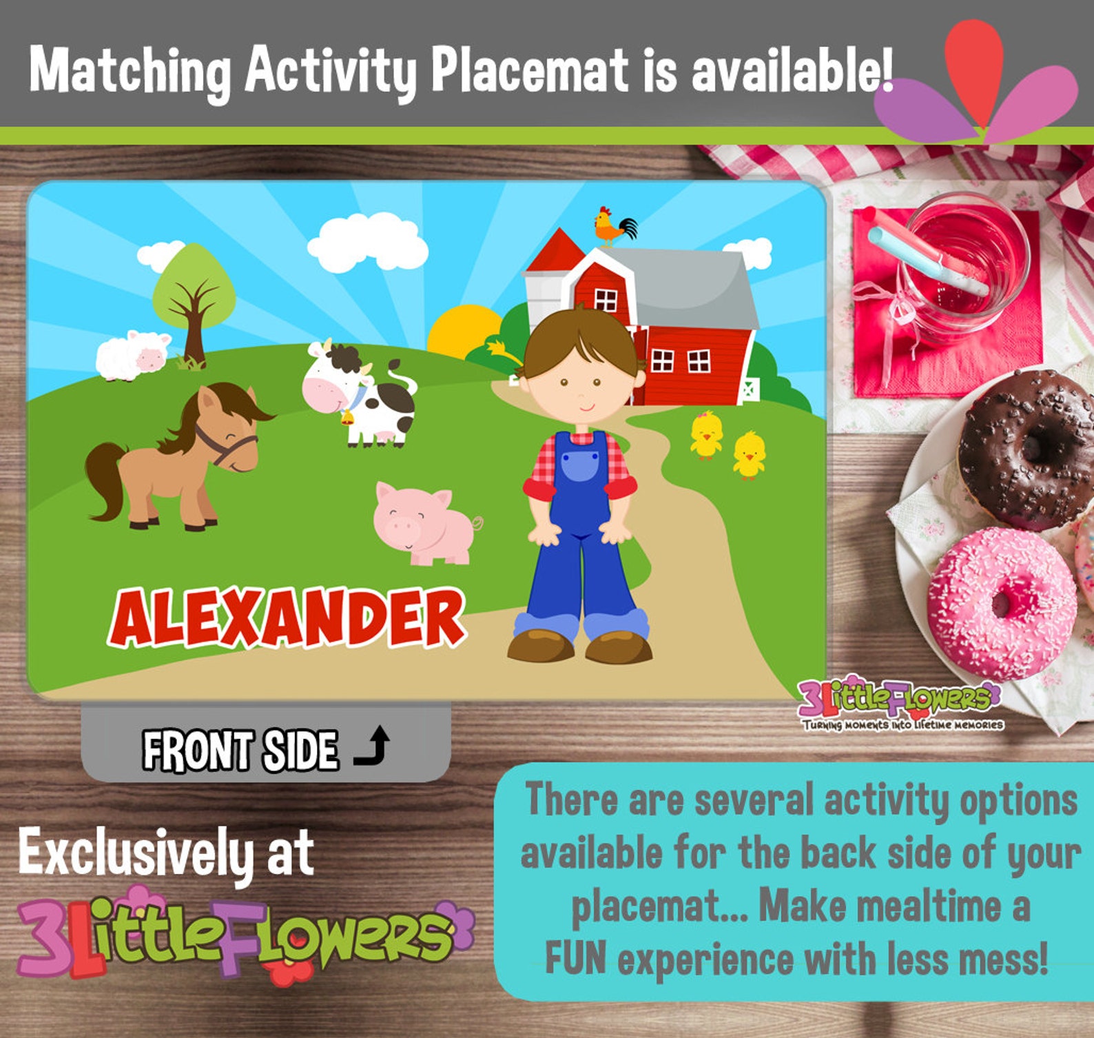 Farmer Plate and Bowl Set Personalized Plastic Children | Etsy