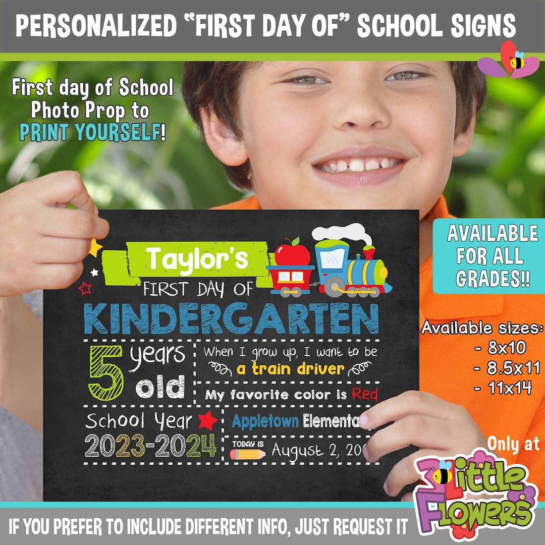 Train First Day of School Sign - Printable First Day of School ...