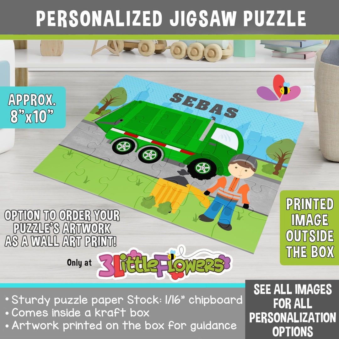 Personalized Garbage Truck Puzzle - Personalized 8 X 10" Puzzle ...
