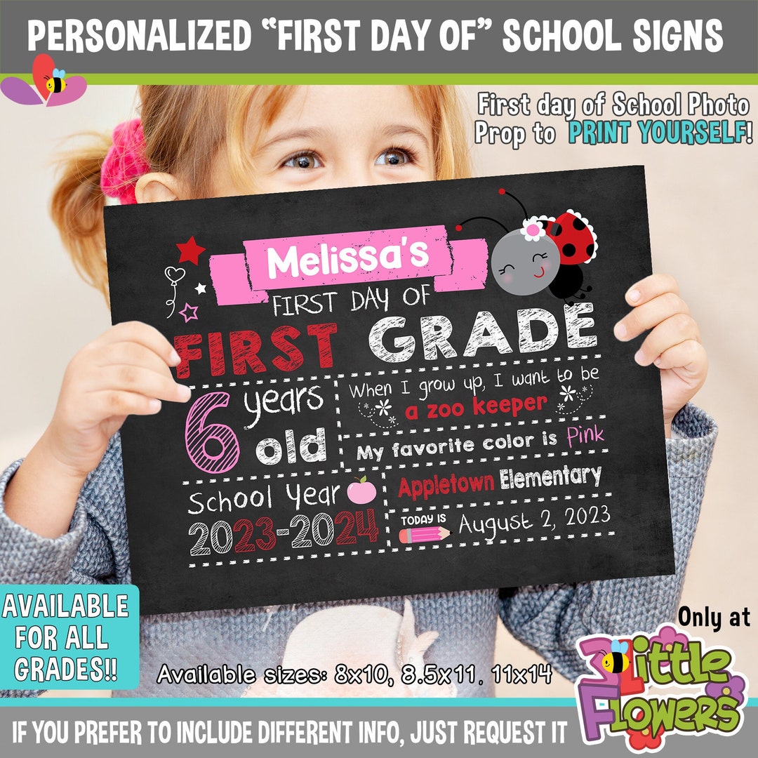 Ladybug First Day of School Sign - Printable First Day of School ...