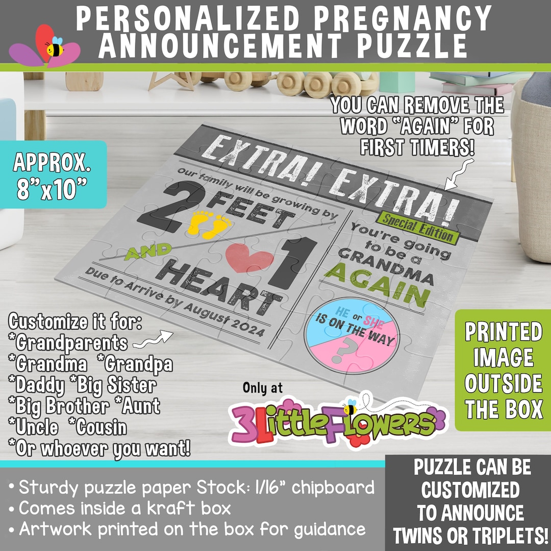 Personalized Pregnancy Announcement Puzzle - Newsletter Pregnancy ...