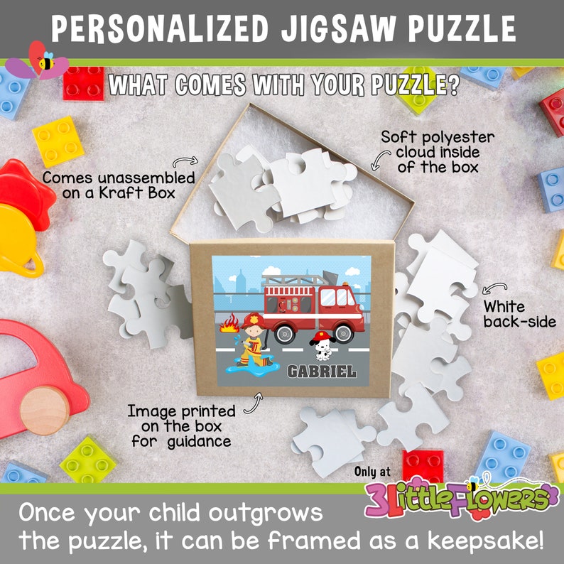 Firefighters Puzzle - Personalized 8 X 10 Puzzle - Personalized Name ...